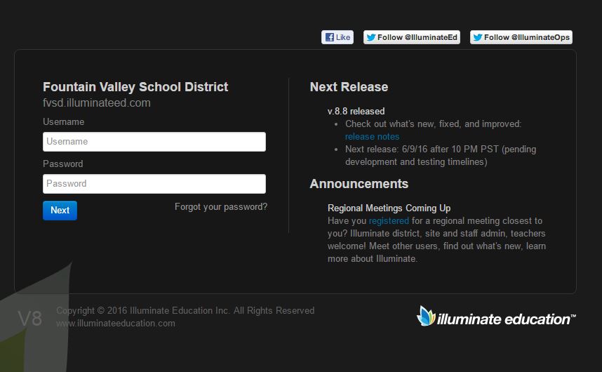Illuminate - Miscellaneous - Fountain Valley School District